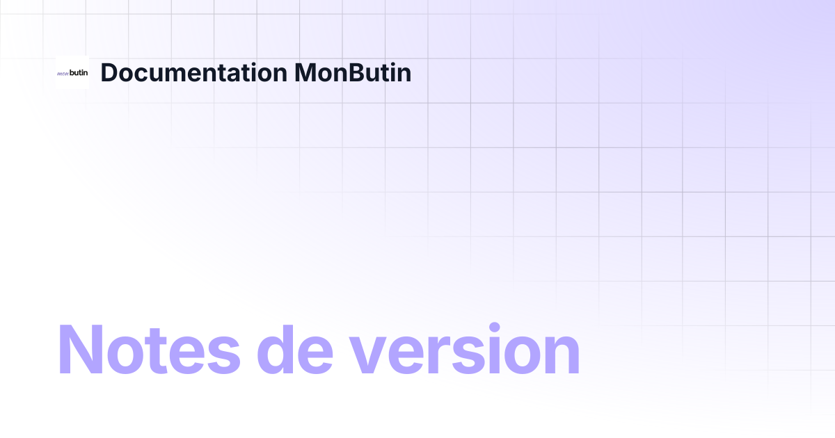 Notes de version | Documentation MonButin